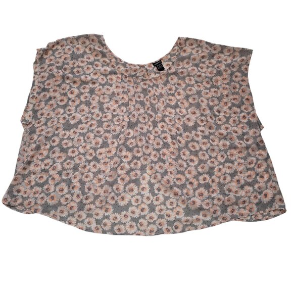 torrid | Tops | Torrid Split Back Sheer Blouse Floral Daisy Flowy ...